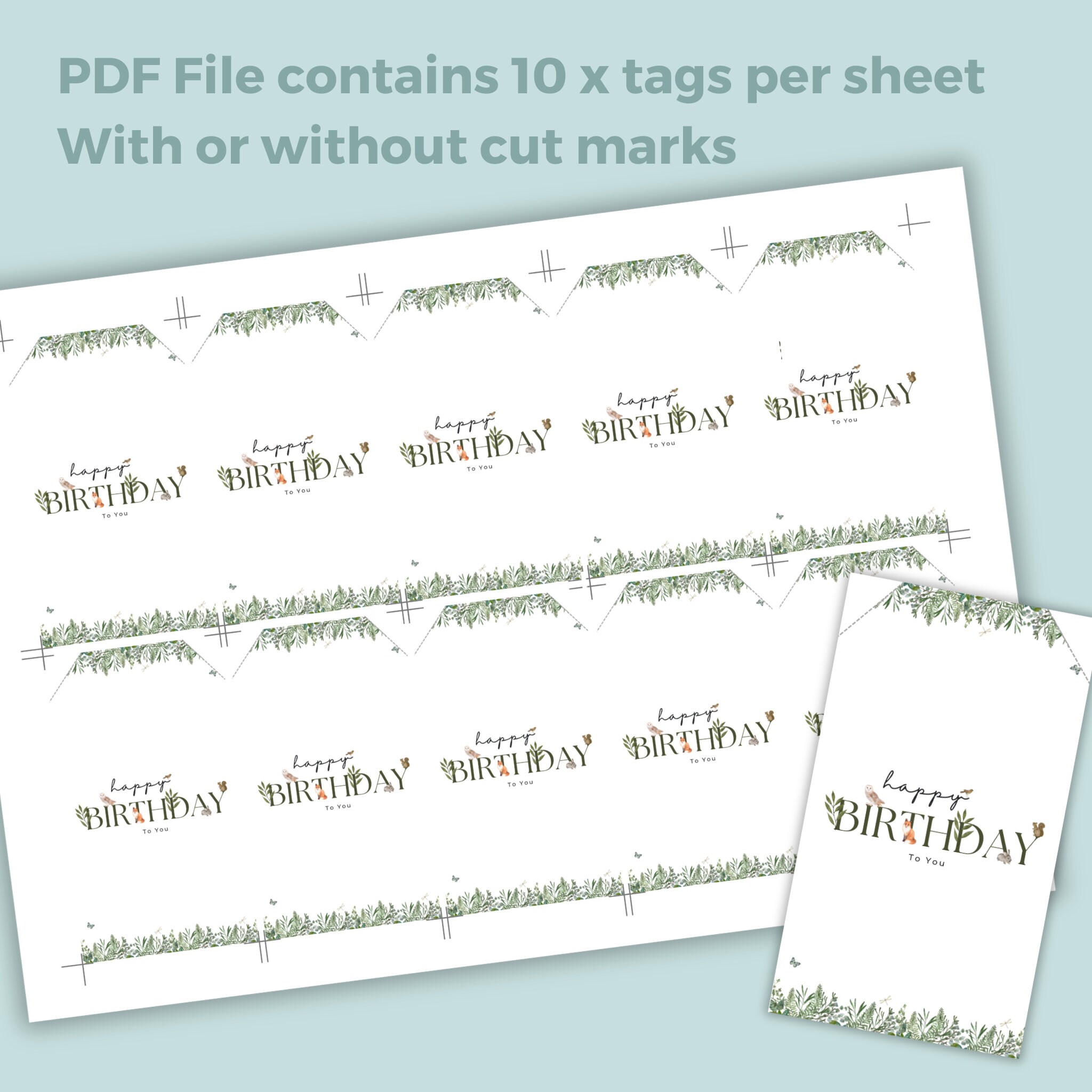 Printable Woodland Animals Birthday Gift Tag, Cute Animal Gift Tags ...