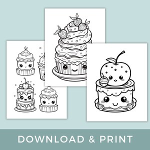 25 Colouring Pages for Kids Printable, Cute Sweet Treats Colouring ...