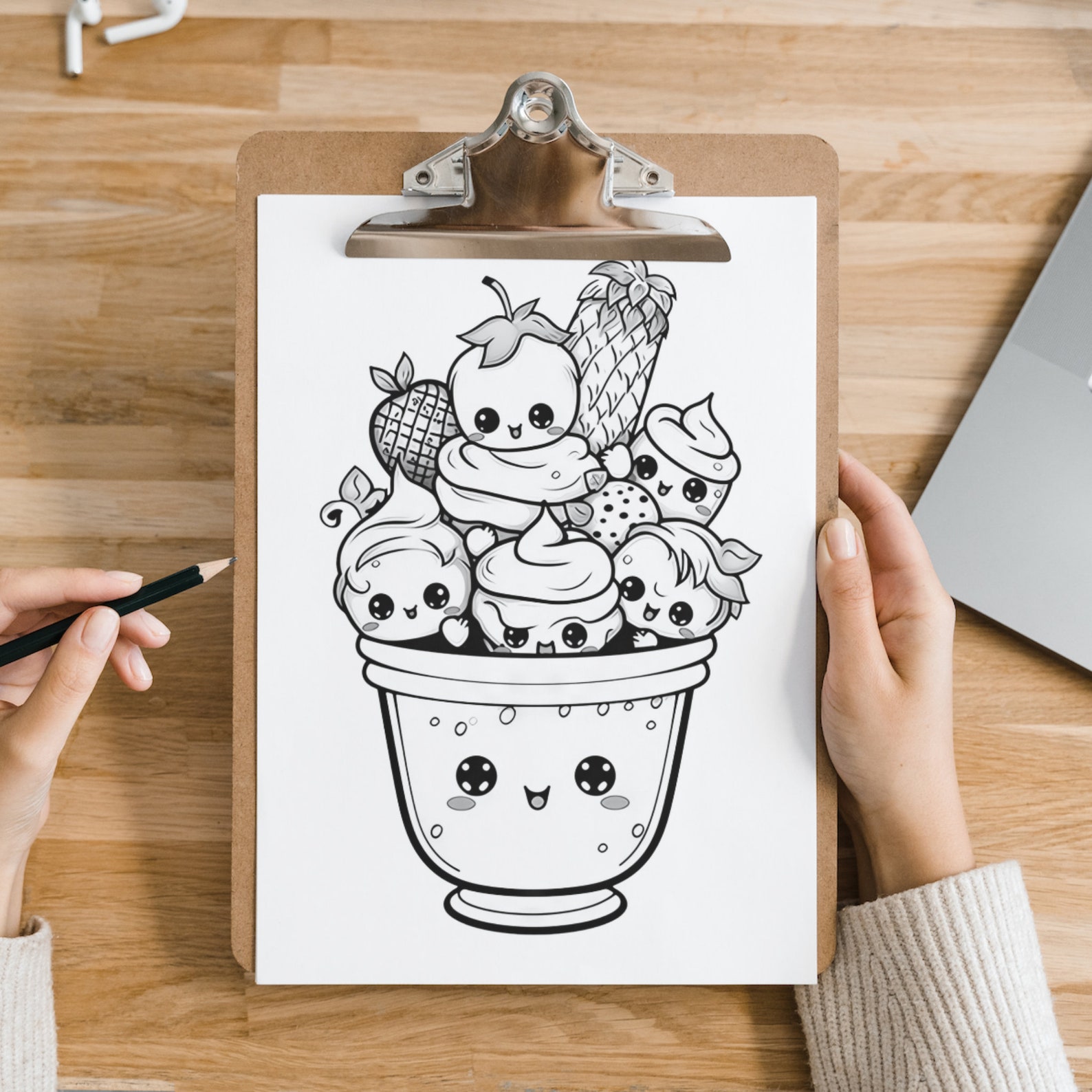 25 Colouring Pages for Kids Printable Cute Sweet Treats - Etsy