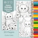 30 Colouring Pages for Kids Printable Cute Cats Colouring - Etsy