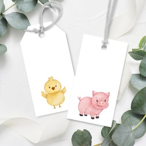 Farm Animal Gift Tags, Printable Children's Gift Tags, 6 Party Gift ...