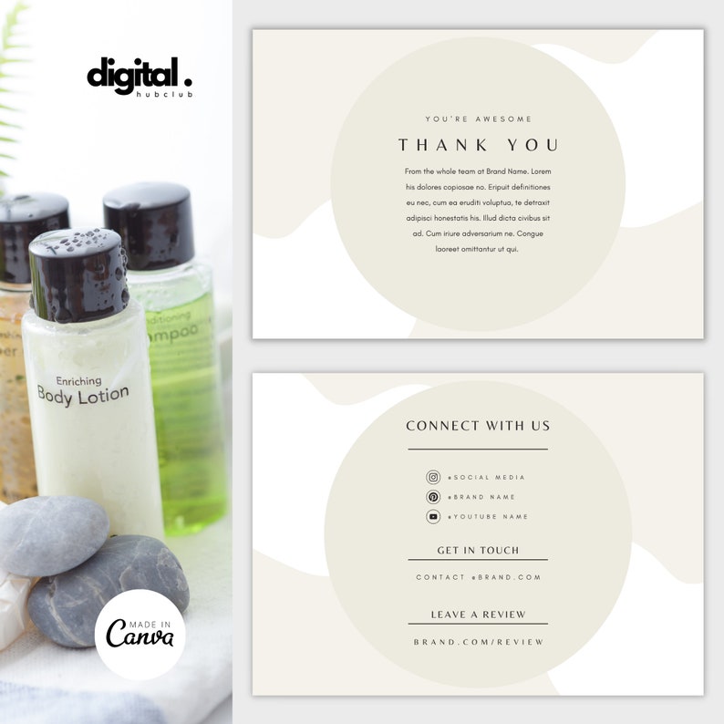 Small Business Thank You Card Template, Editable Business Thank You ...