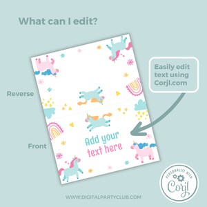 Editable Unicorn Food Buffet Label Tent Card Food Labels Place Cards ...