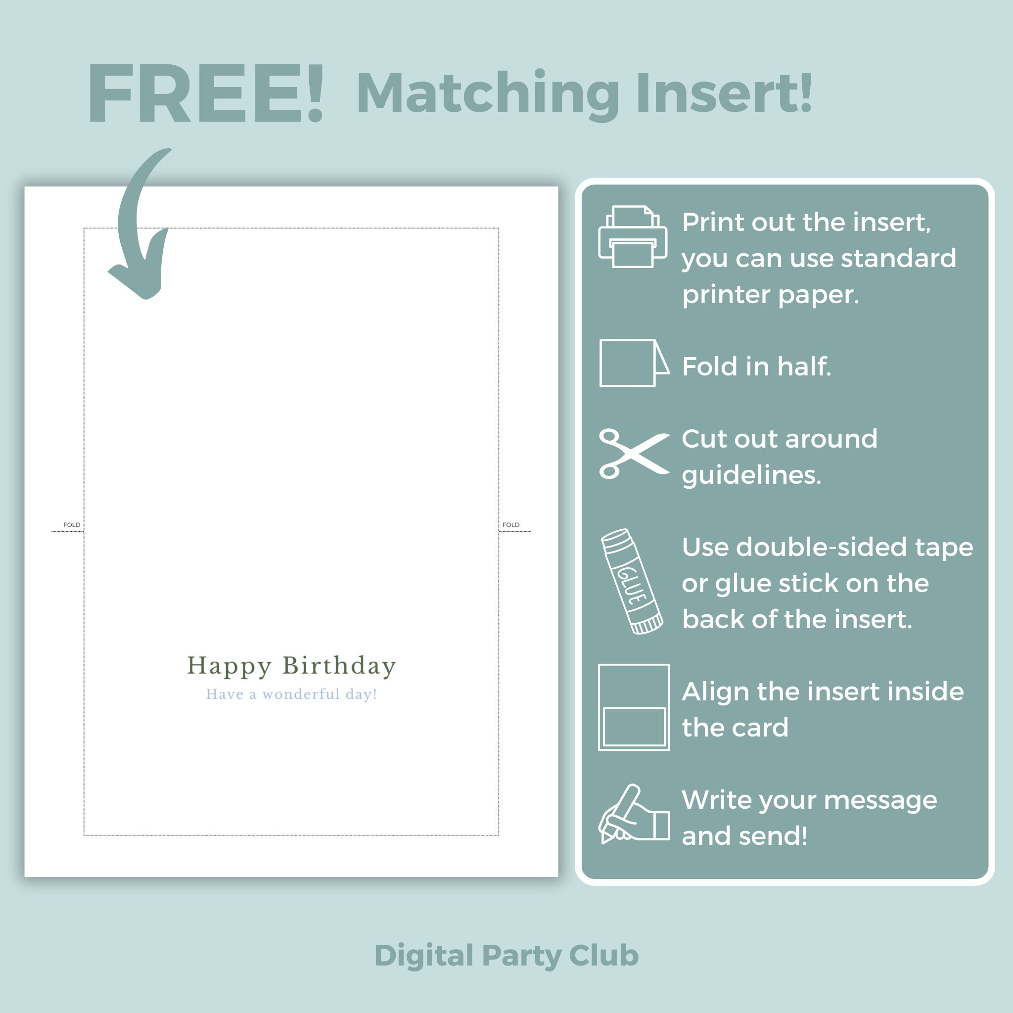 Printable Birthday Card With Flowers, Floral Birthday Card, Printable ...