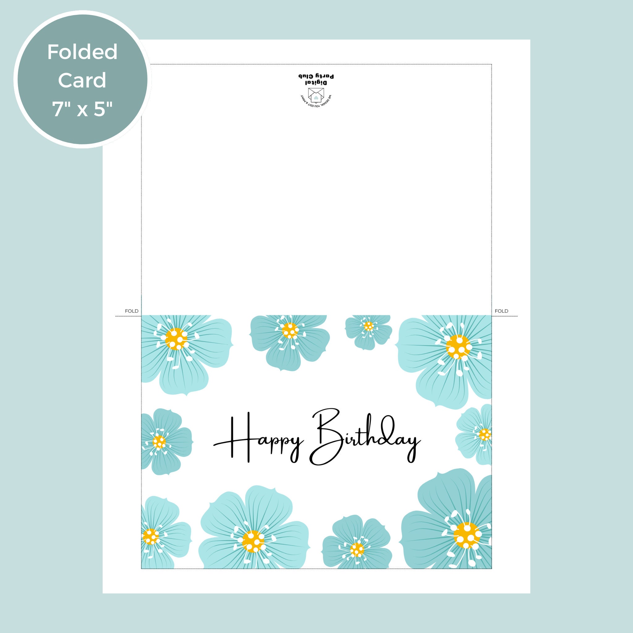 Printable Birthday Card With Flowers, Floral Birthday Printable ...