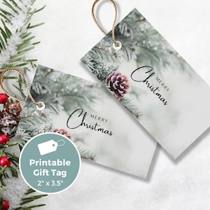 Printable Christmas Gift Tag Instant Download, Christmas Winter Scene ...
