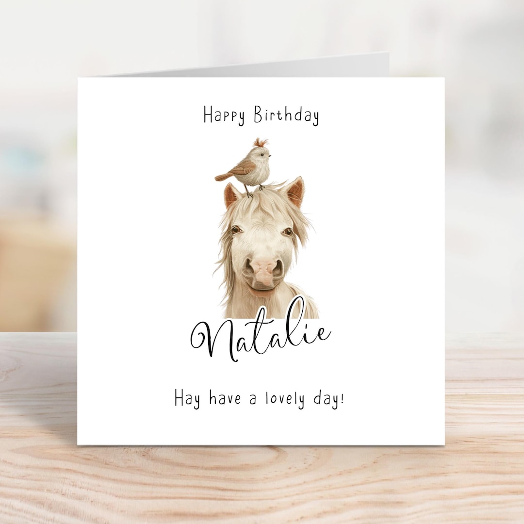 Personalised Horse Birthday Card, Cute Printable Digital Download ...
