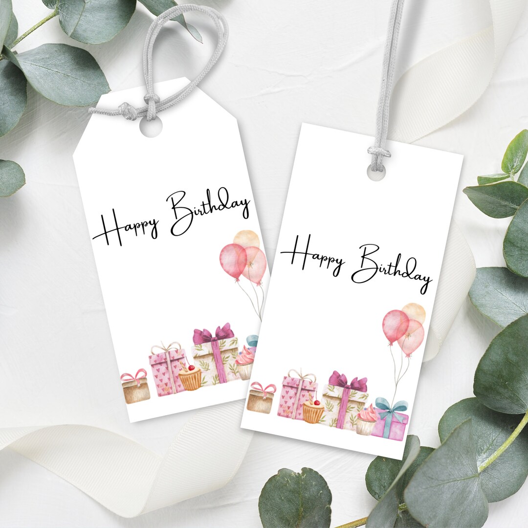 Printable Birthday Present Gift Tag, Favour Tag With Presents Print at ...