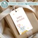 Printable Birthday Gift Tag Baby Elephant, Safari Party Favour Tag ...