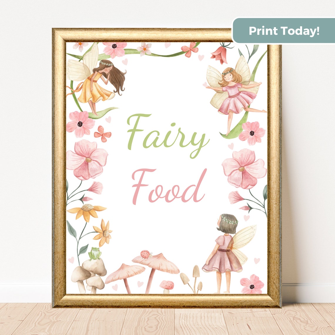 Printable Fairy Birthday Party Food Sign, Pixie Fairy Birthday Party ...