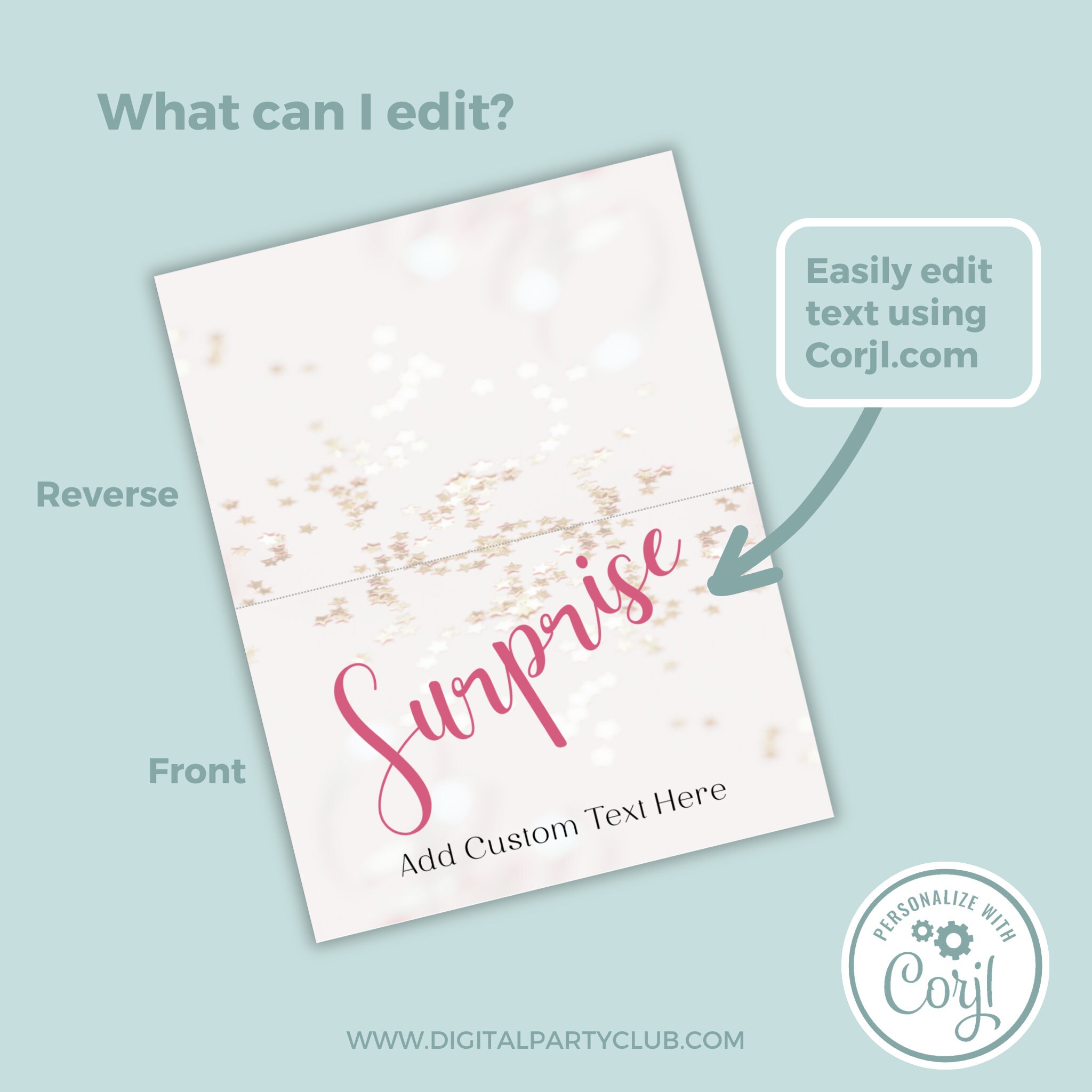Editable Surprise Pink Food Buffet Label Tent Card Food Place Cards ...