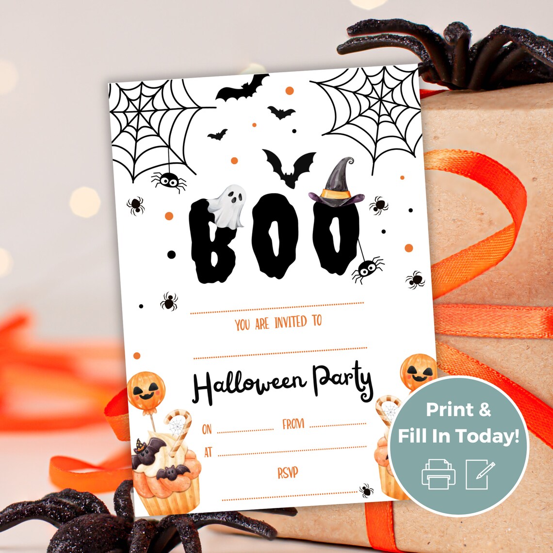 Printable Spook-tacular Halloween Party Invitation - Kids Fill in Party ...