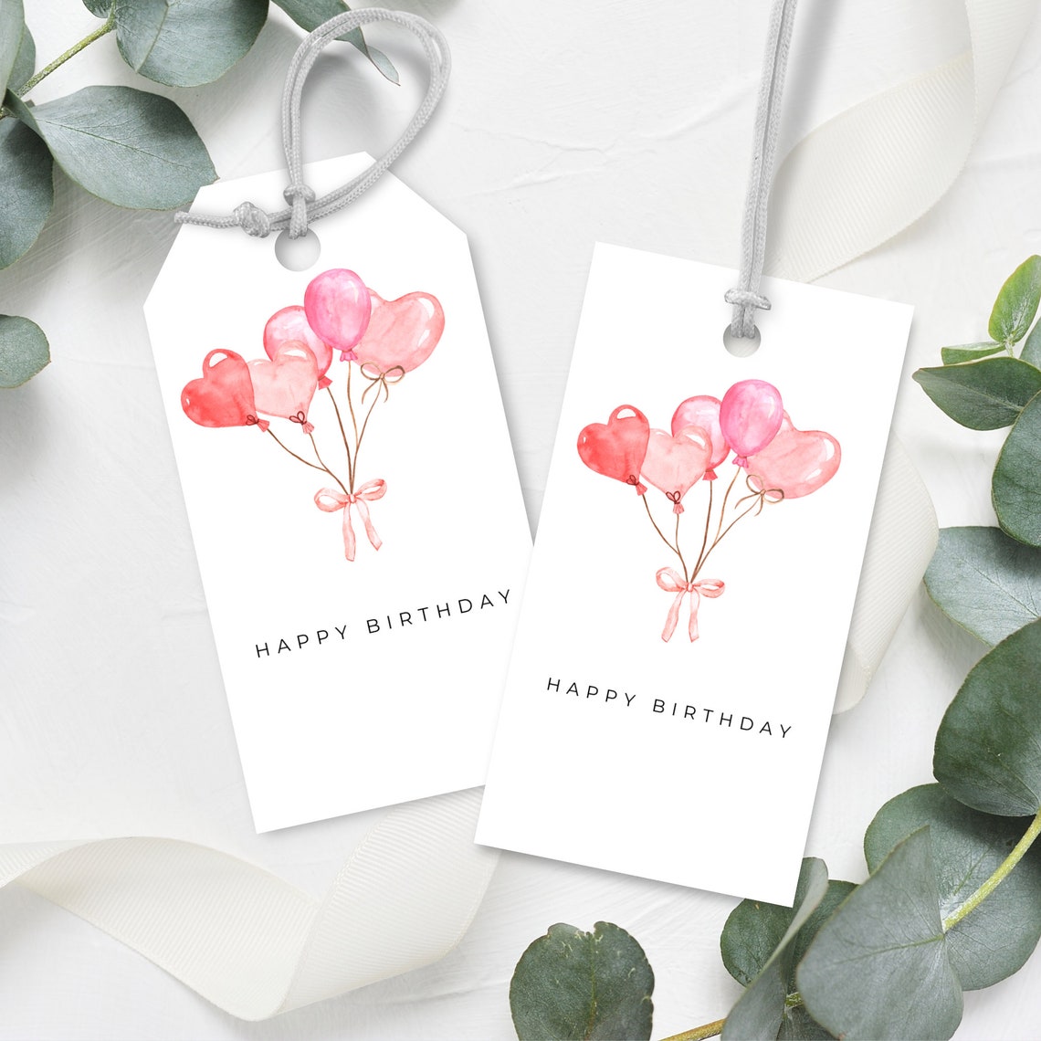 Printable Birthday Gift Tag Instant Download, Favour Tag Balloons ...