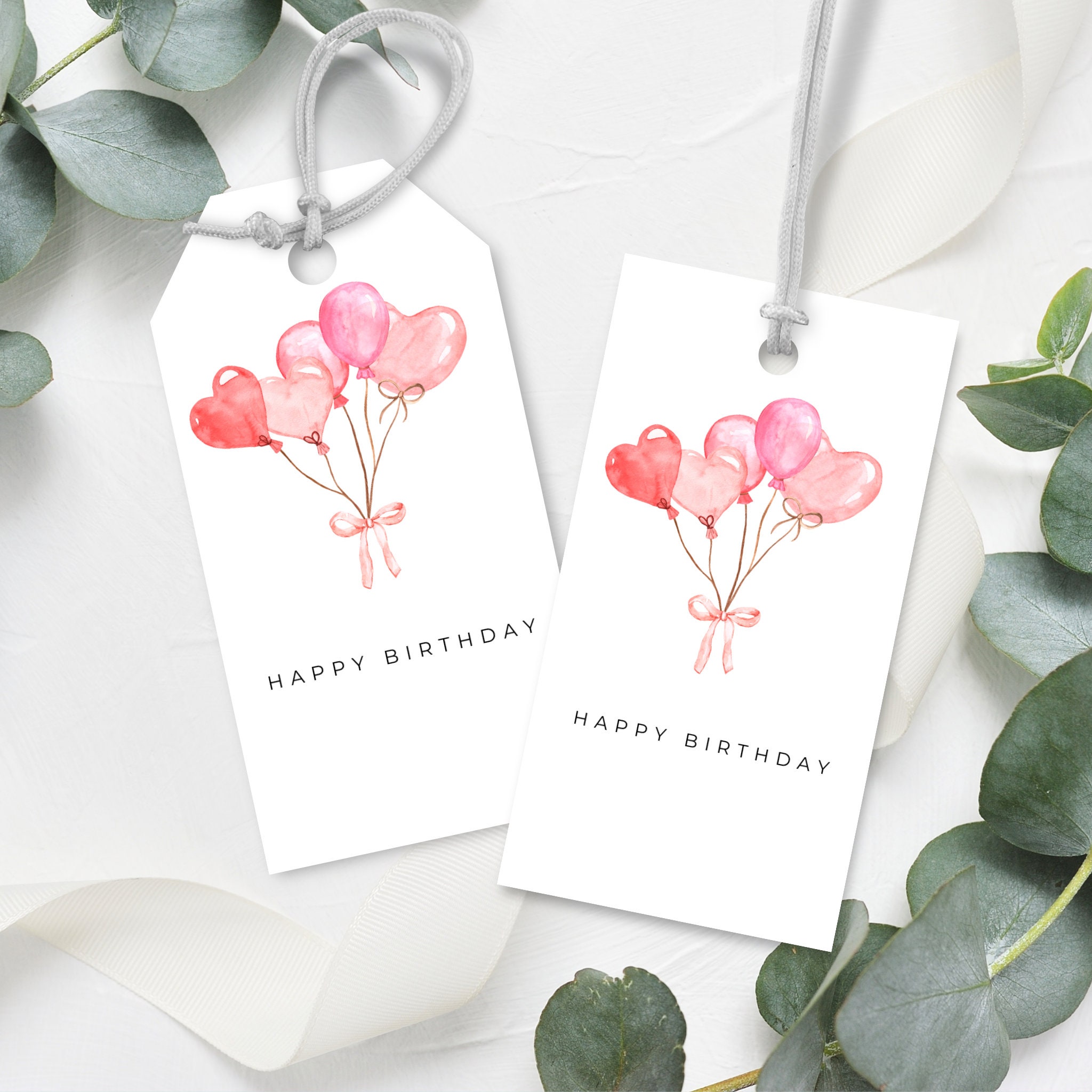 Printable Birthday Gift Tag Instant Download, Favour Tag Balloons ...