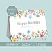 Printable Birthday Card With Flowers, Floral Birthday Card, Printable ...