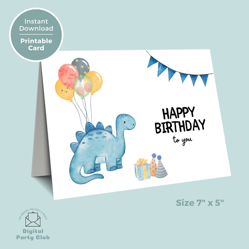 Kids Birthday Card Pack, Birthday Card Bundle, Set of 4 Printable ...