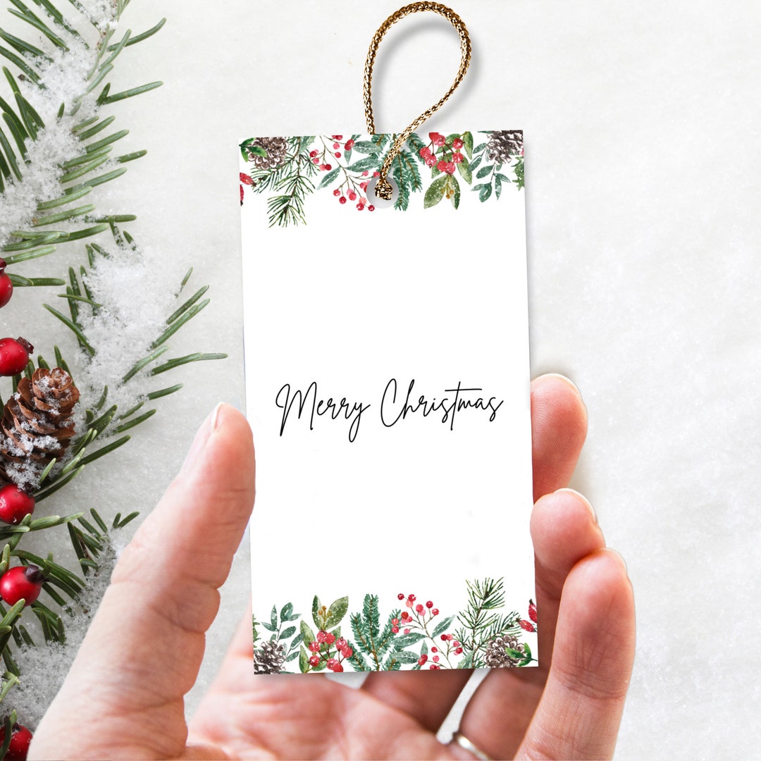 Printable Christmas Gift Tag Instant Download, Festive Christmas Favour ...