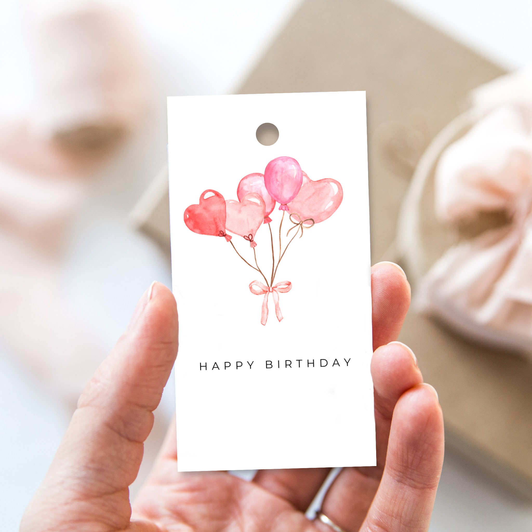 Printable Birthday Gift Tag Instant Download, Favour Tag Balloons ...