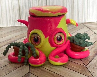 Polymer Clay Octopus Jar - Etsy