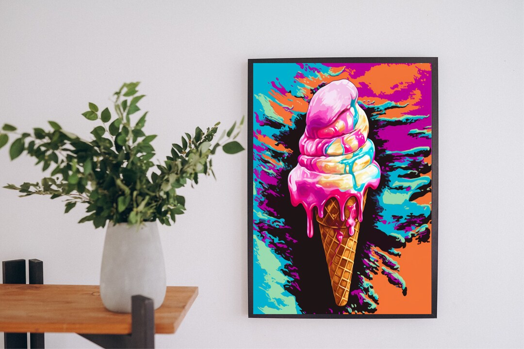 Softeis - Buntes Popart Eis Poster | Ausmalbild | Pop-Art | Bunte ...