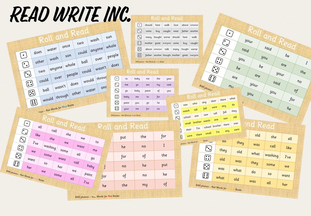 Read Write Inc Phonics Game Roll and Read Red Words EYFS - Etsy