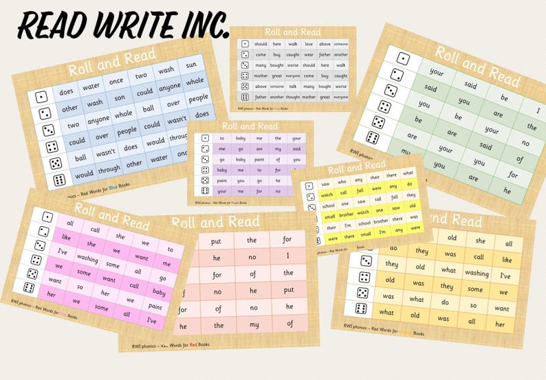 Read Write Inc Phonics Game Roll and Read Red Words EYFS - Etsy