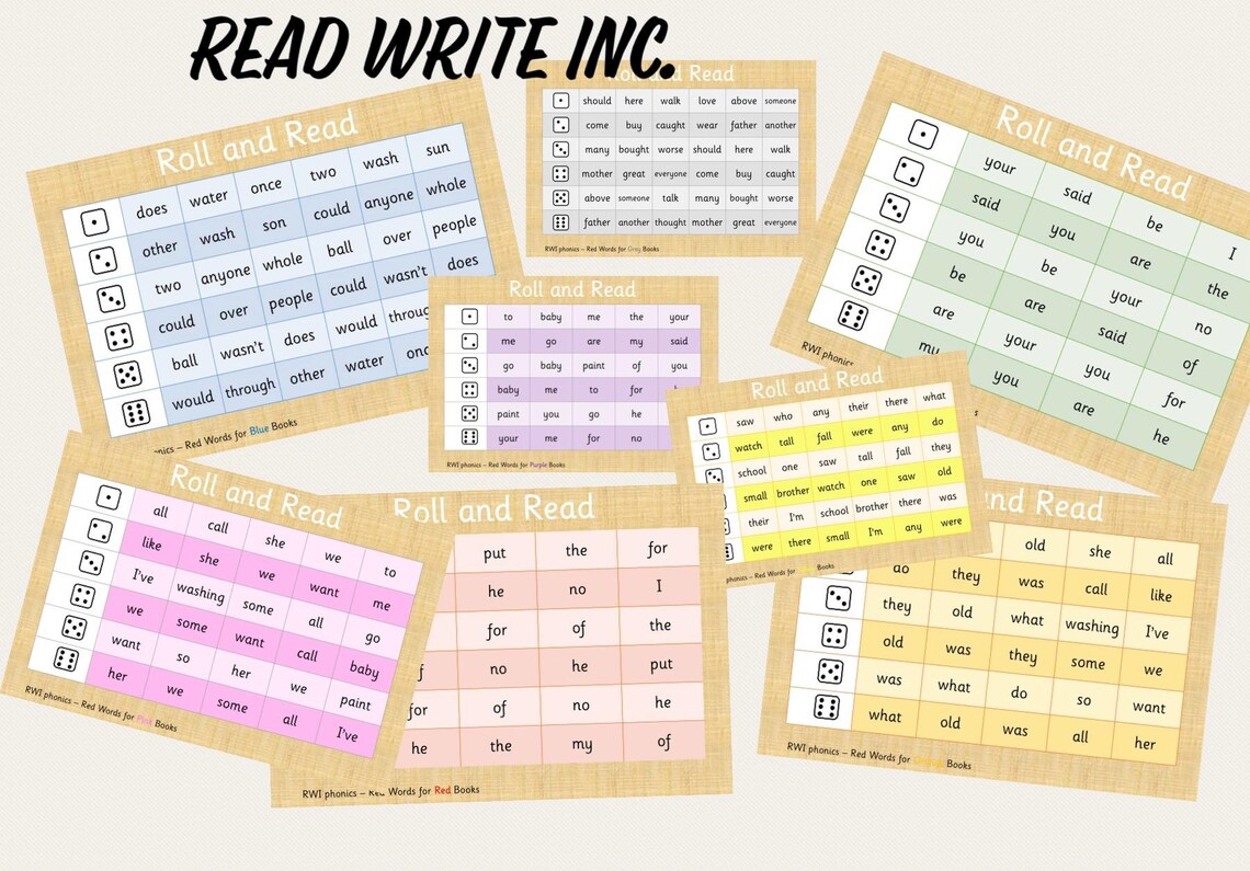 Read Write Inc Phonics Game - Roll and Read - Red Words - EYFS - Etsy