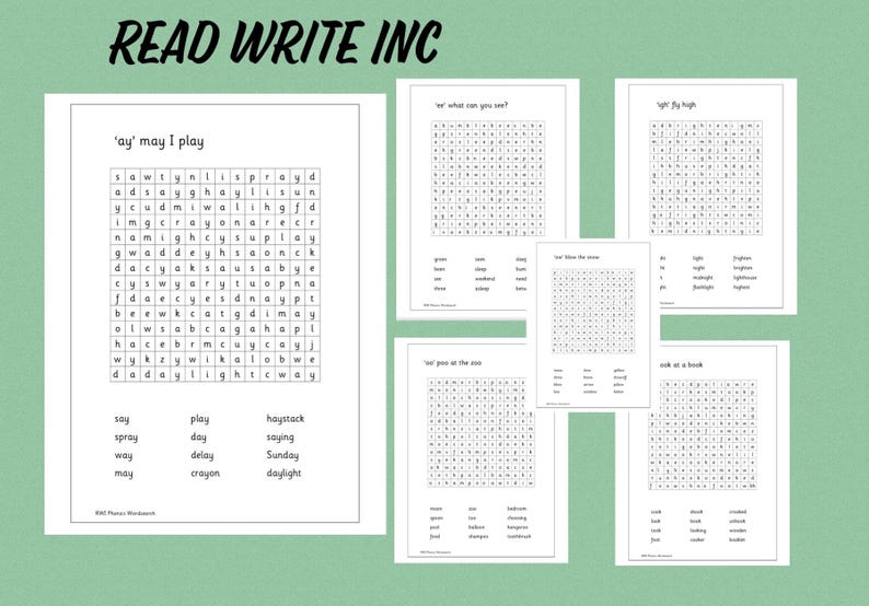 Word Search - Read Write Inc Phonics - Green Words Set 2 - EYFS - First ...