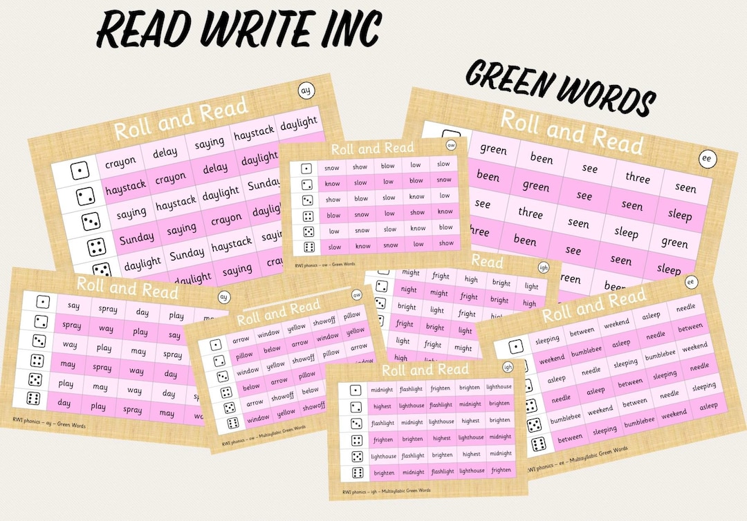 Read Write Inc Phonics Game - Roll and Read - Green Words Set 2 - EYFS ...