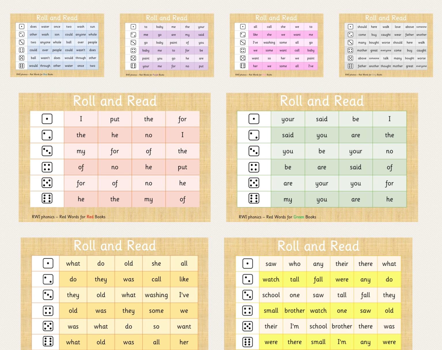 Read Write Inc Phonics Game Roll and Read Red Words EYFS - Etsy