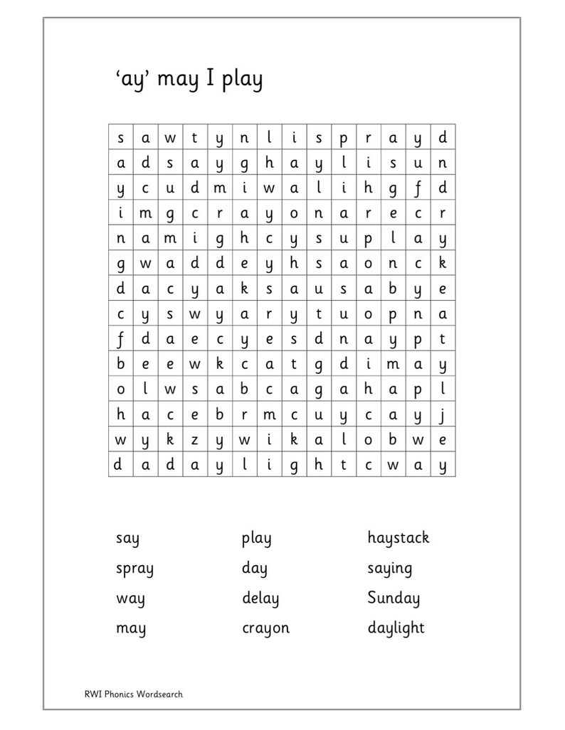 Word Search - Read Write Inc Phonics - Green Words Set 2 - EYFS - First ...