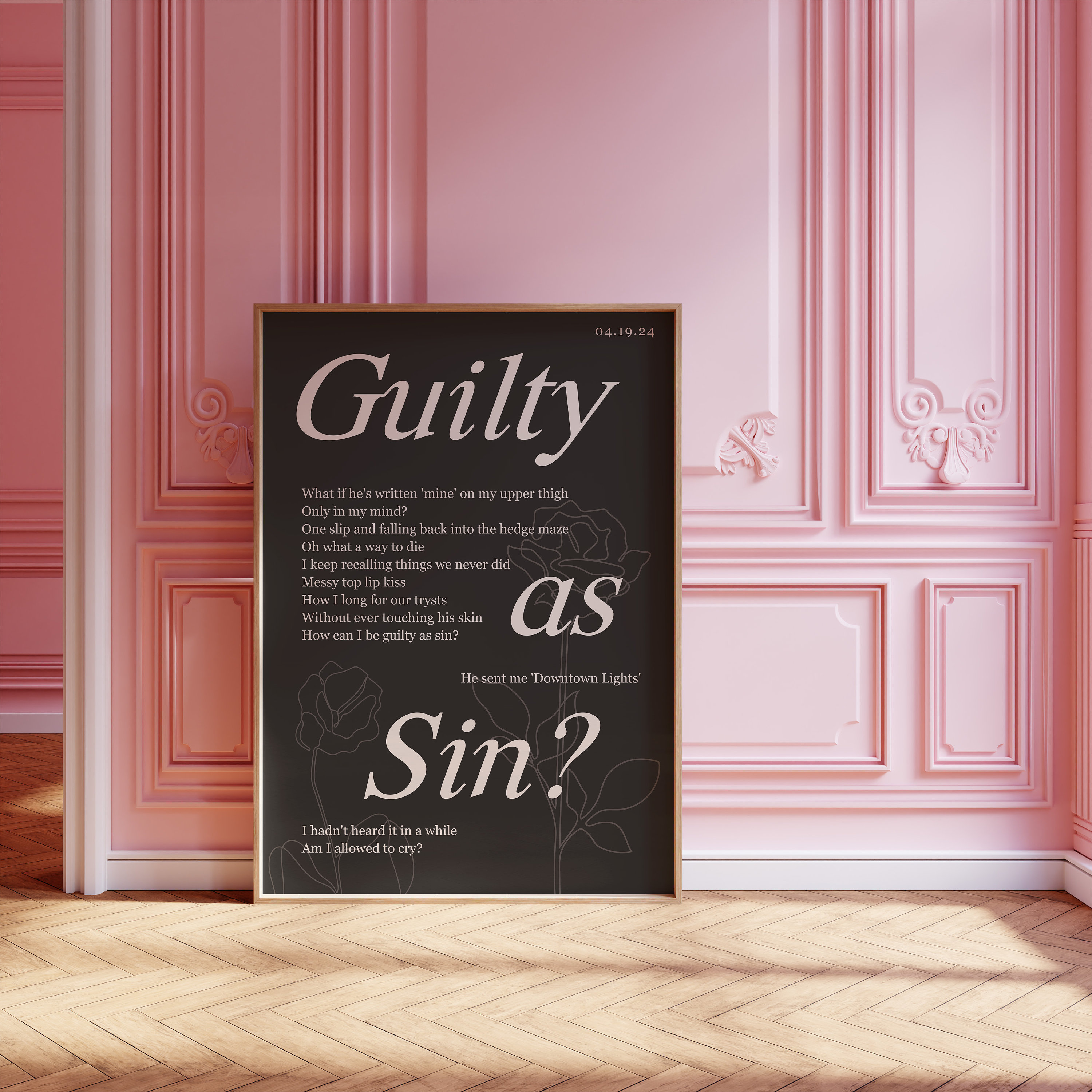 Guilty as Sin Print the Tortured Poets Department Poster Swiftie Wall ...