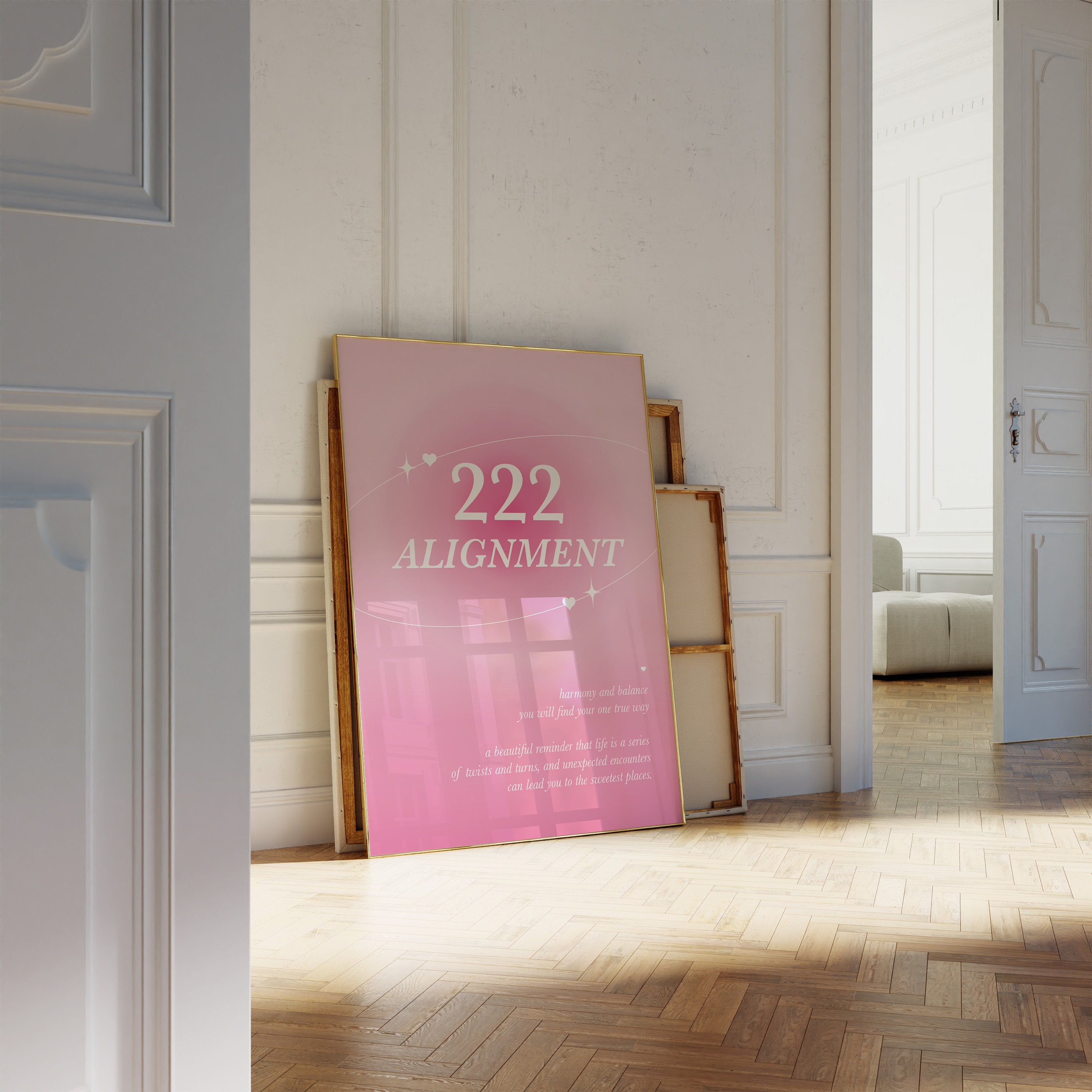 Pink 222 Angel Number Print 222 Pink Wall Art 222 Pink Aura Poster 222 ...