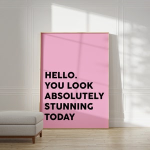 Pink Quote Poster Pink and Black Print Pink Positive Print Pink and ...