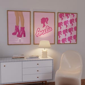 Barb Personalised Name Print Poster Set Barb Girls Bedroom Decor Barb ...