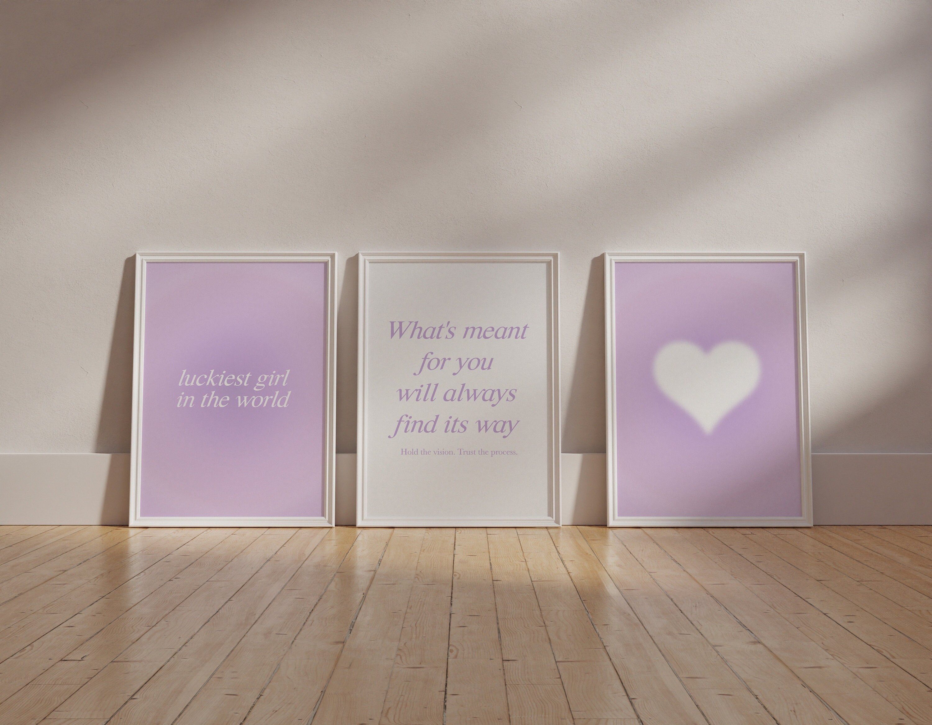 Purple Poster Set Light Purple Posters Purple Aura Wall Prints Positive ... Purple Poster Set Light Purple Posters Purple Aura Wall Prints Positive ...