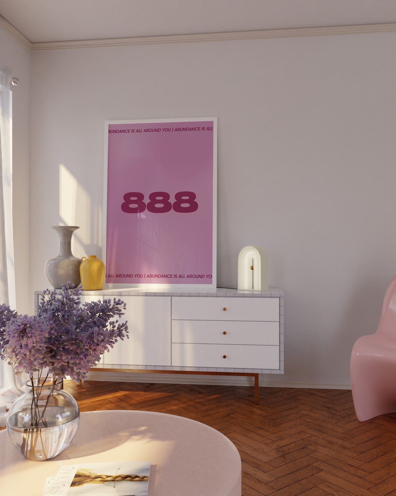 Angel Number 888 Poster Dark Pink 888 Wall Art Trendy 888 Poster Angel ...