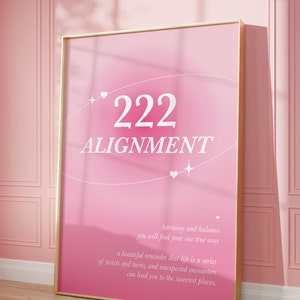 Pink 222 Angel Number Print 222 Pink Wall Art 222 Pink Aura Poster 222 ...