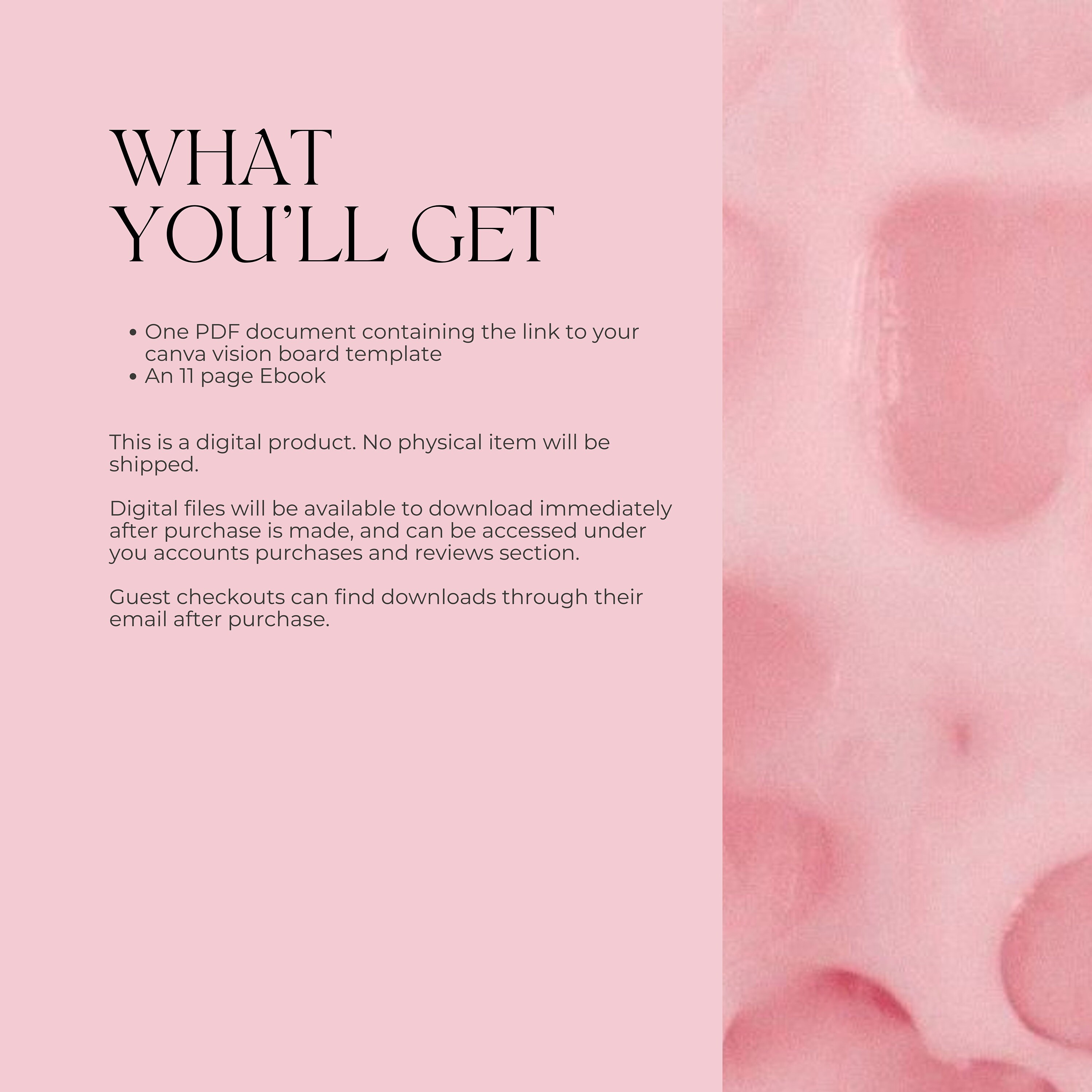 2024 Pink Vision Board Template Printable Editable 2024 Pink - Etsy