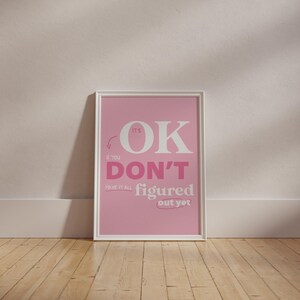 Motivational Quote Wall Art Pink Wall Decor Uplifting Message Wall ...