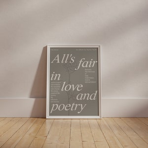 The Tortured Poets Department Poster All's Fair in Love and Poetry ...