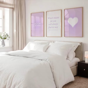 Purple Poster Set Light Purple Posters Purple Aura Wall Prints Positive ...