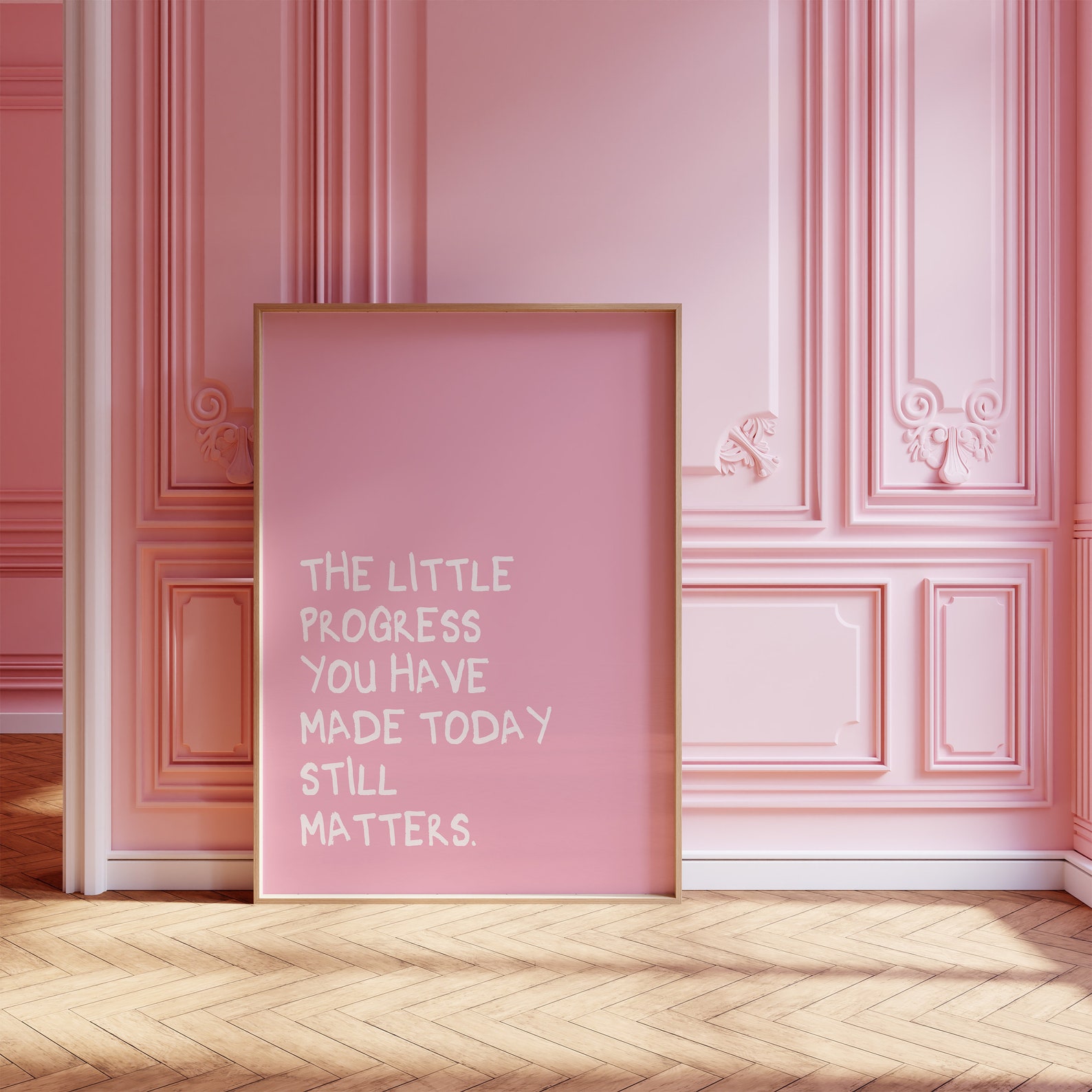 Cute Quote Print Pink Wall Art Girl Room Pink Wall Decor Minimalist ...