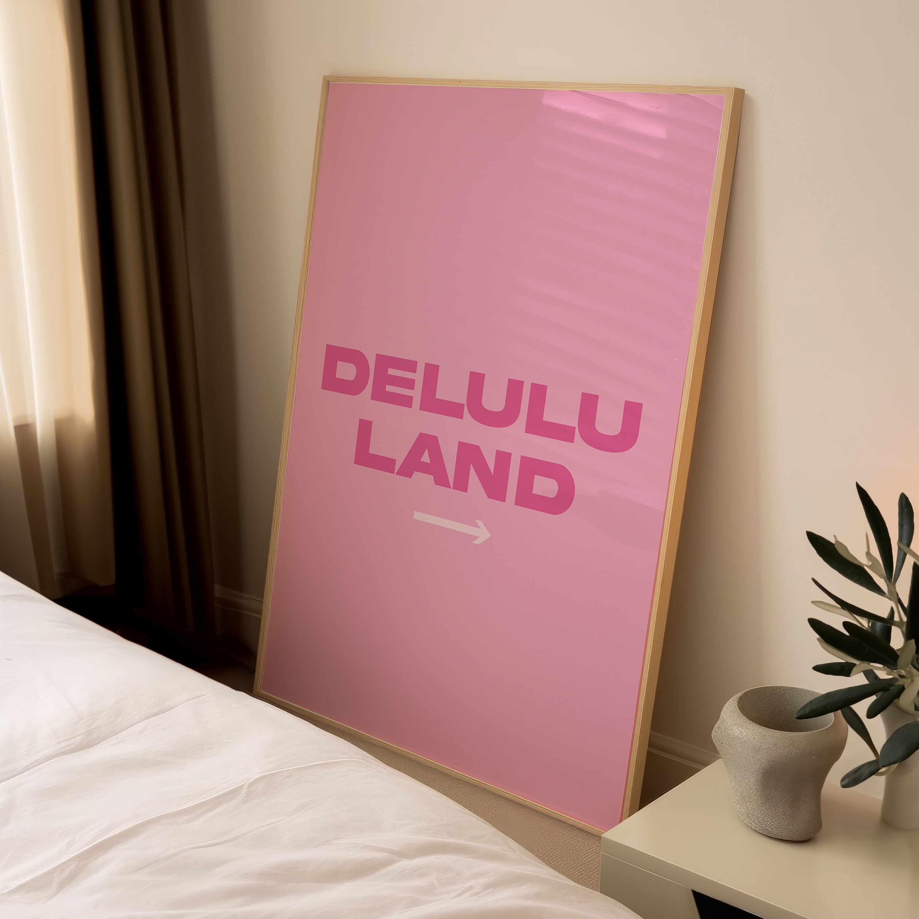 Delulu Land Pink Manifestation Print Bedroom Decor Pink Poster Trendy ...
