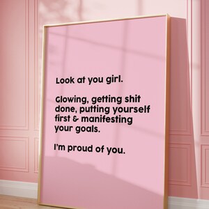 That Girl Poster Trendy Pink That Girl Wall Art Pink It Girl Print ...
