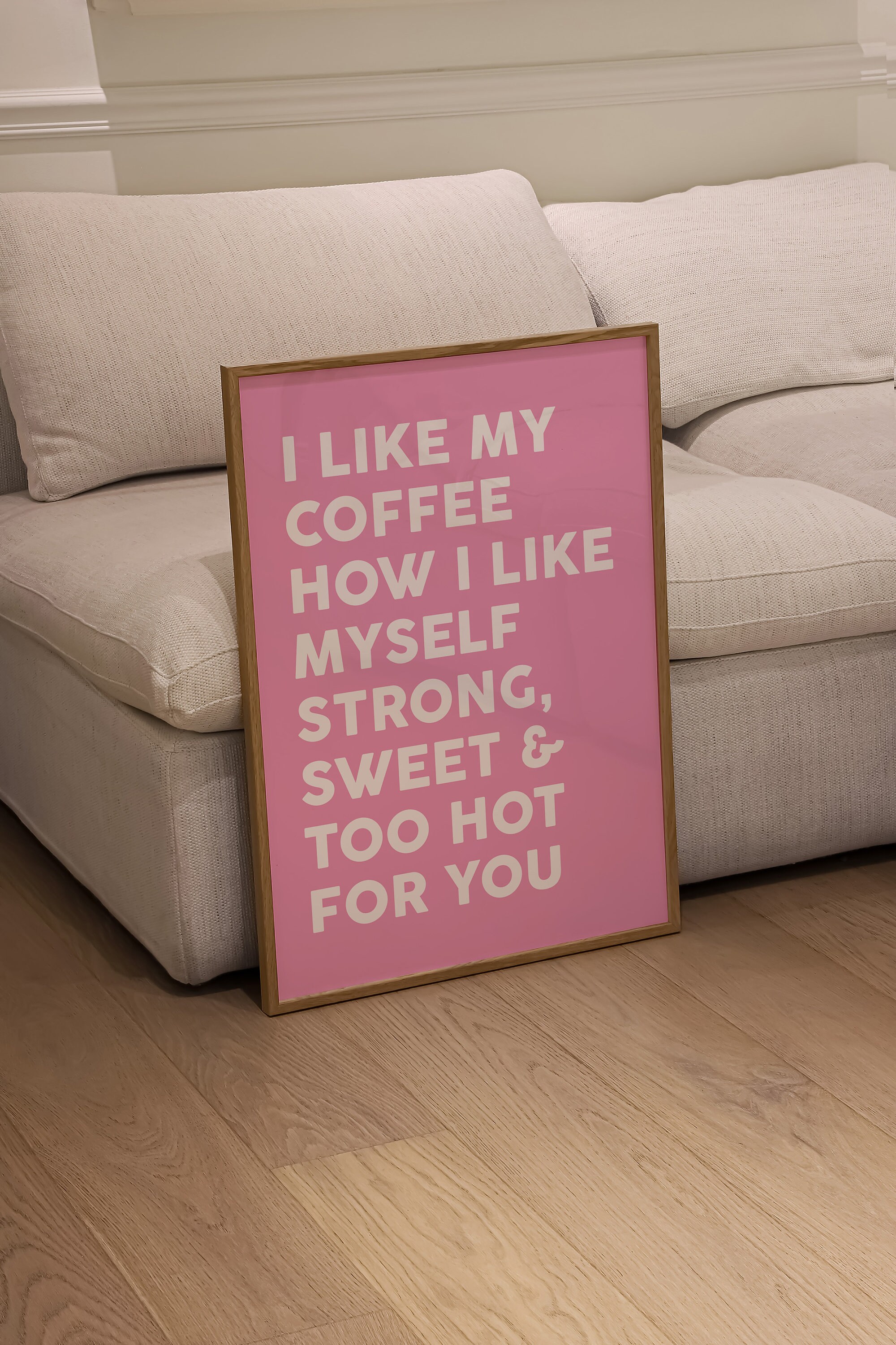 Coffee Quote Pink Poster Trendy Coffee Wall Art Pink Kitchen Wall Print ...