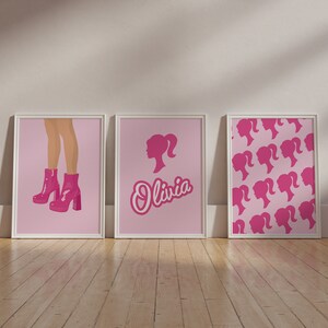 Barb Personalised Name Print Poster Set Barb Girls Bedroom Decor Barb ...
