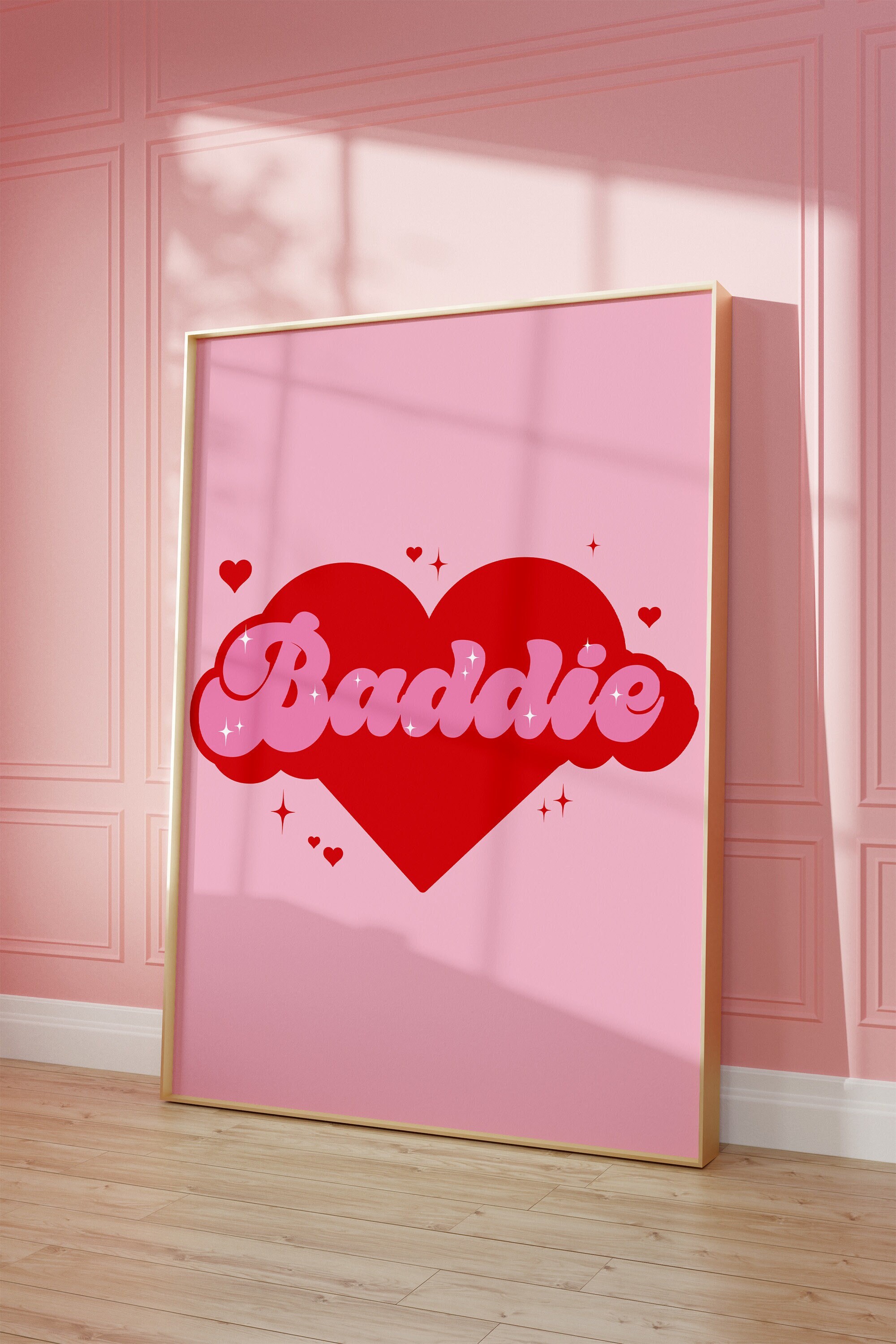 Baddie Print Rot und Pink Mädchen Schlafzimmer Preppy Room Decor Retro ...