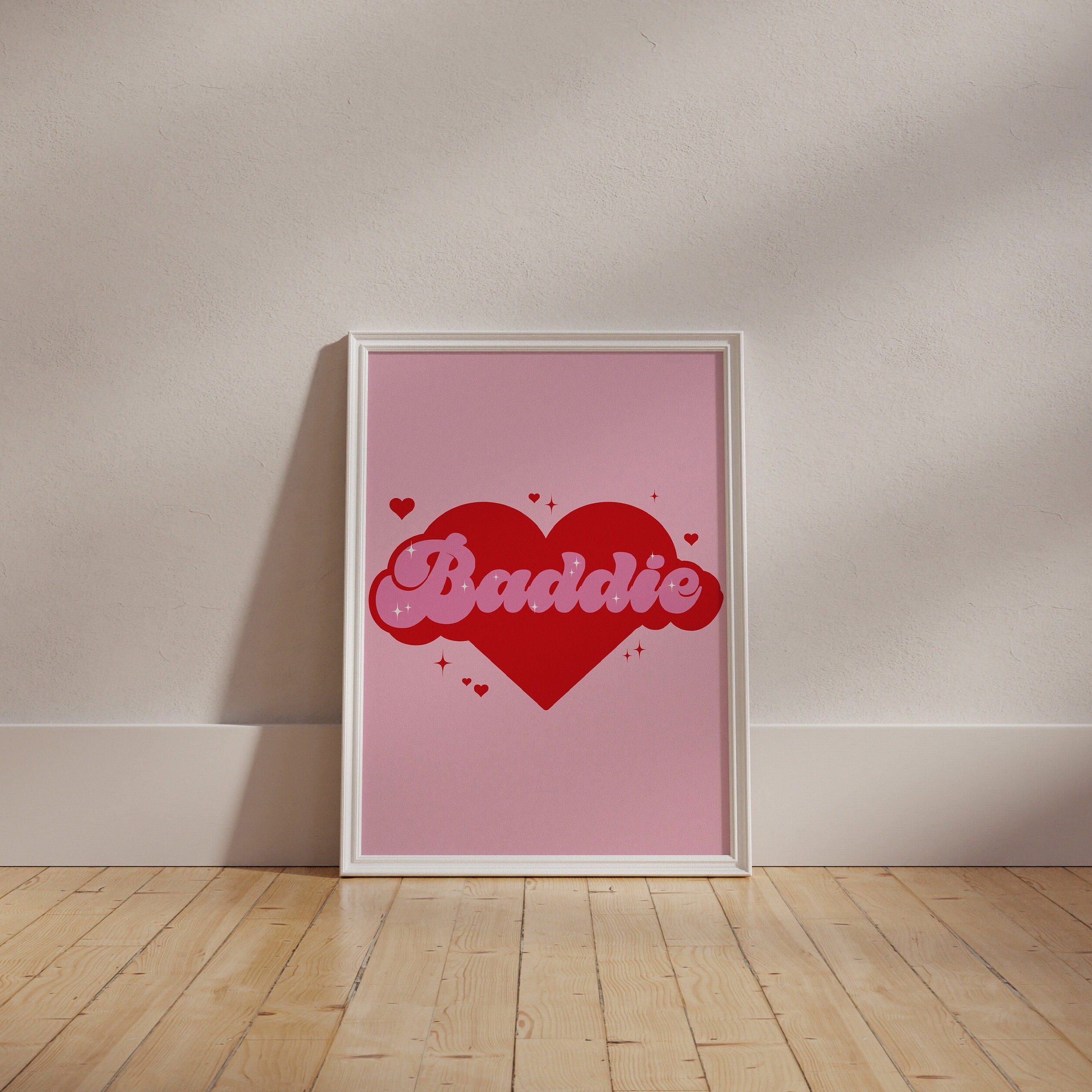 Baddie Print Rot und Pink Mädchen Schlafzimmer Preppy Room Decor Retro ...