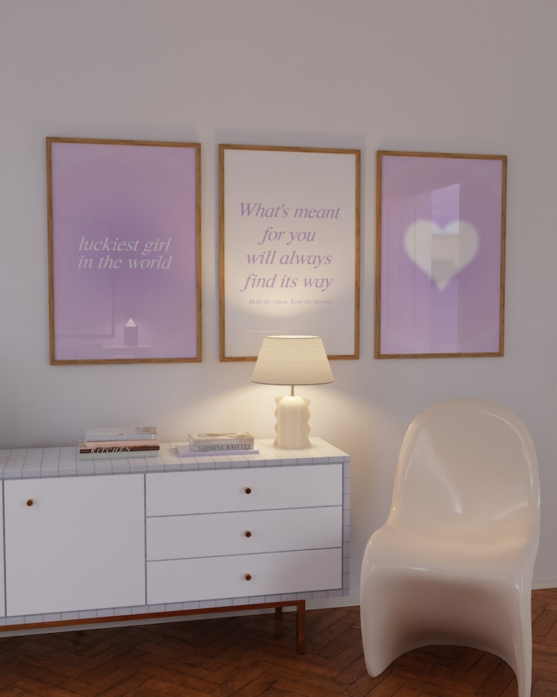 Purple Poster Set Light Purple Posters Purple Aura Wall Prints Positive ... Purple Poster Set Light Purple Posters Purple Aura Wall Prints Positive ...